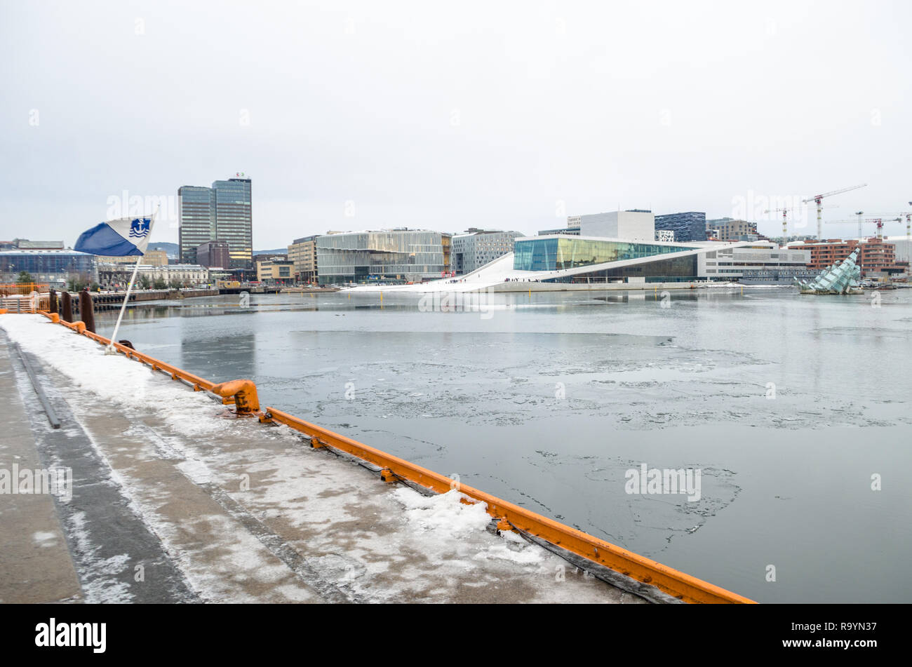 Winter cold view of Oslo Opera House Stock Photo - Alamy