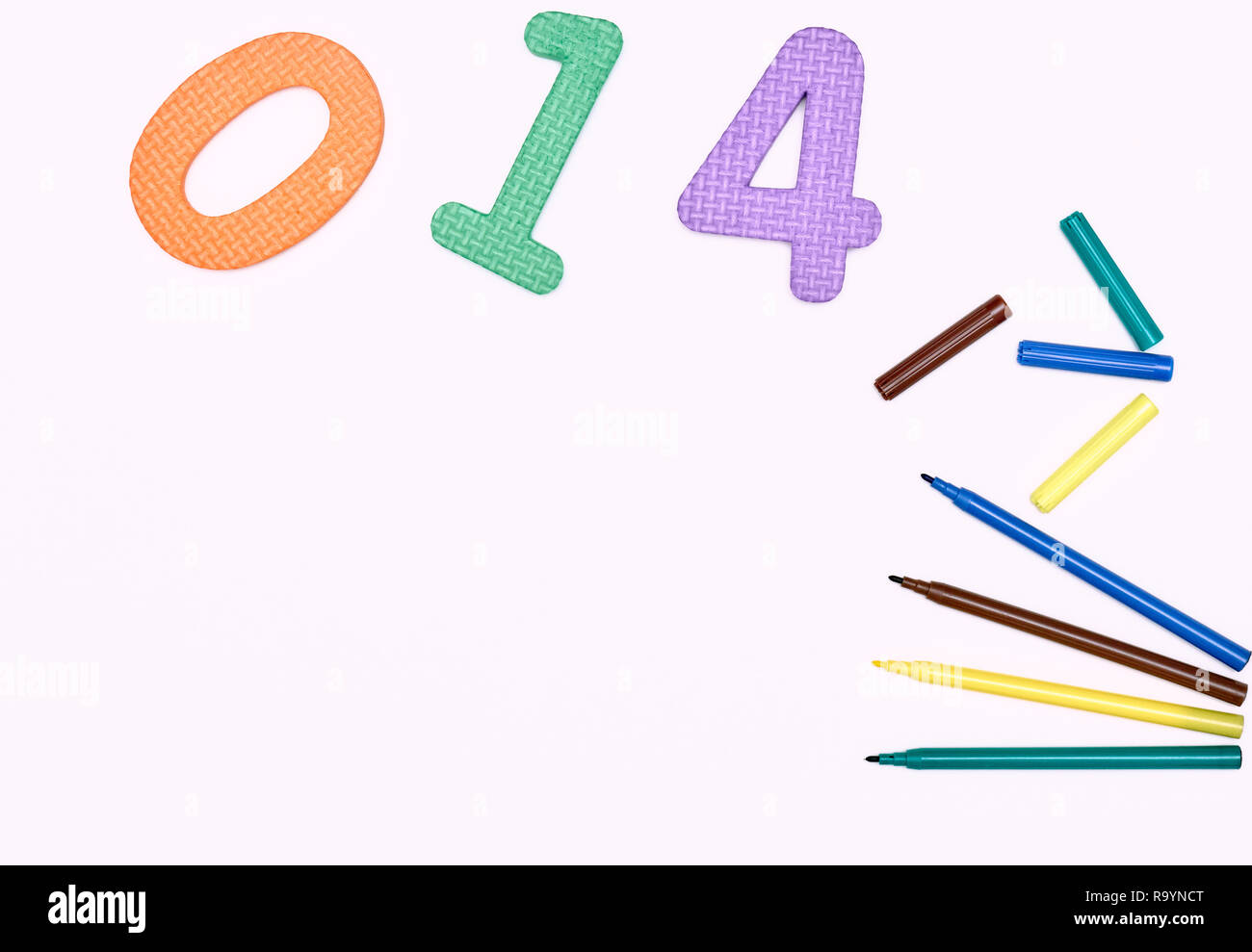 colorful markers on a white background. children's markers for drawing ...