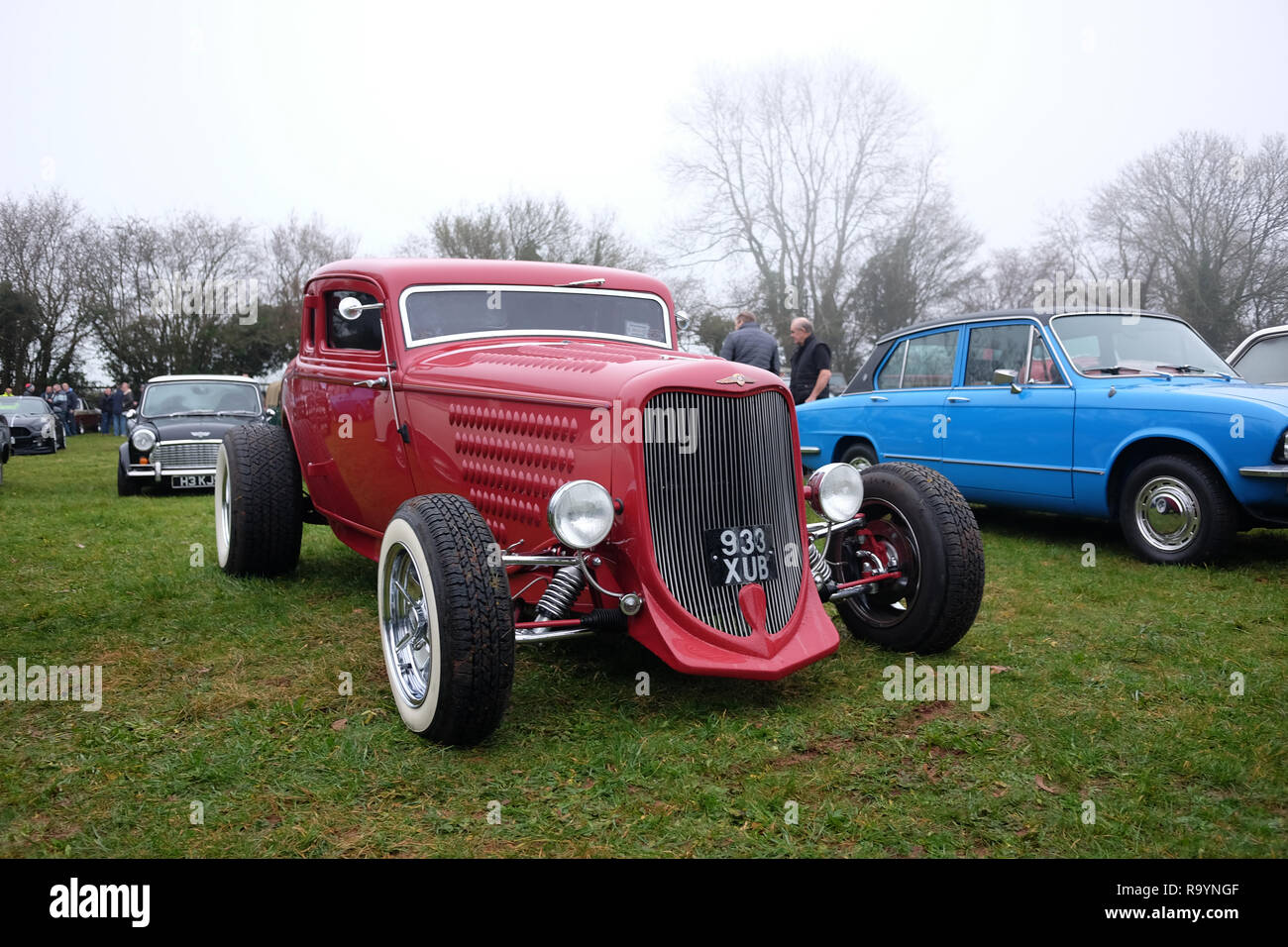 December 2018 - Red Dodge hot rod at the Redhill classic car meet up ...