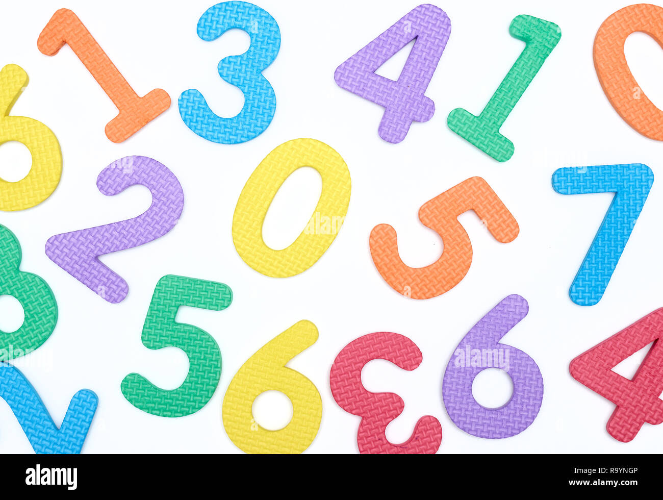colored numbers on white background. the concept of the school Stock ...
