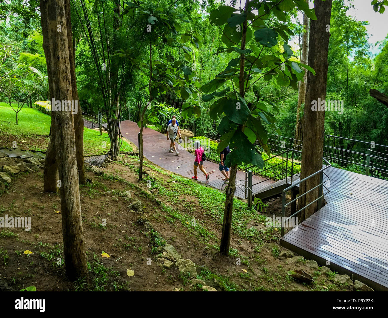 The walk way and stairs down from the Hell Fire Pass Museum to the ...
