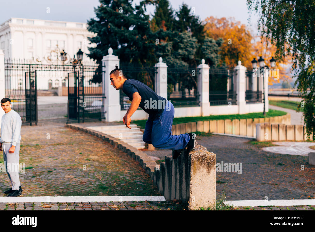 Sporty man running in place hi-res stock photography and images - Alamy