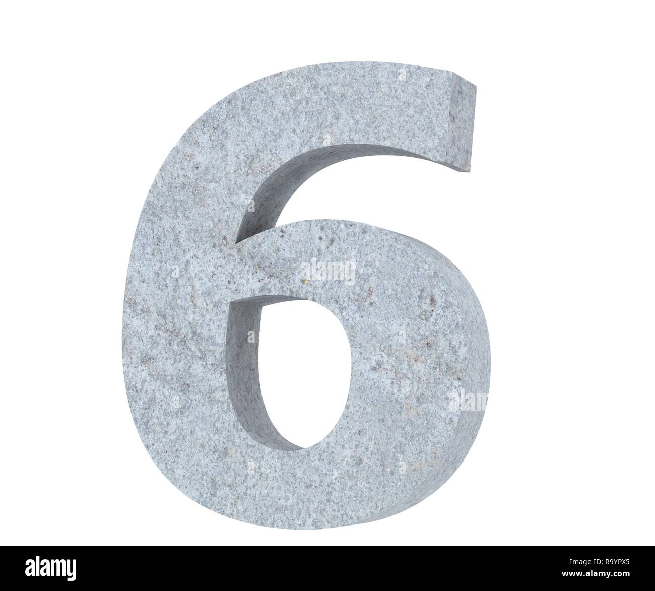 3D rendering concrete number 6 six. 3D render Illustration Stock Photo ...