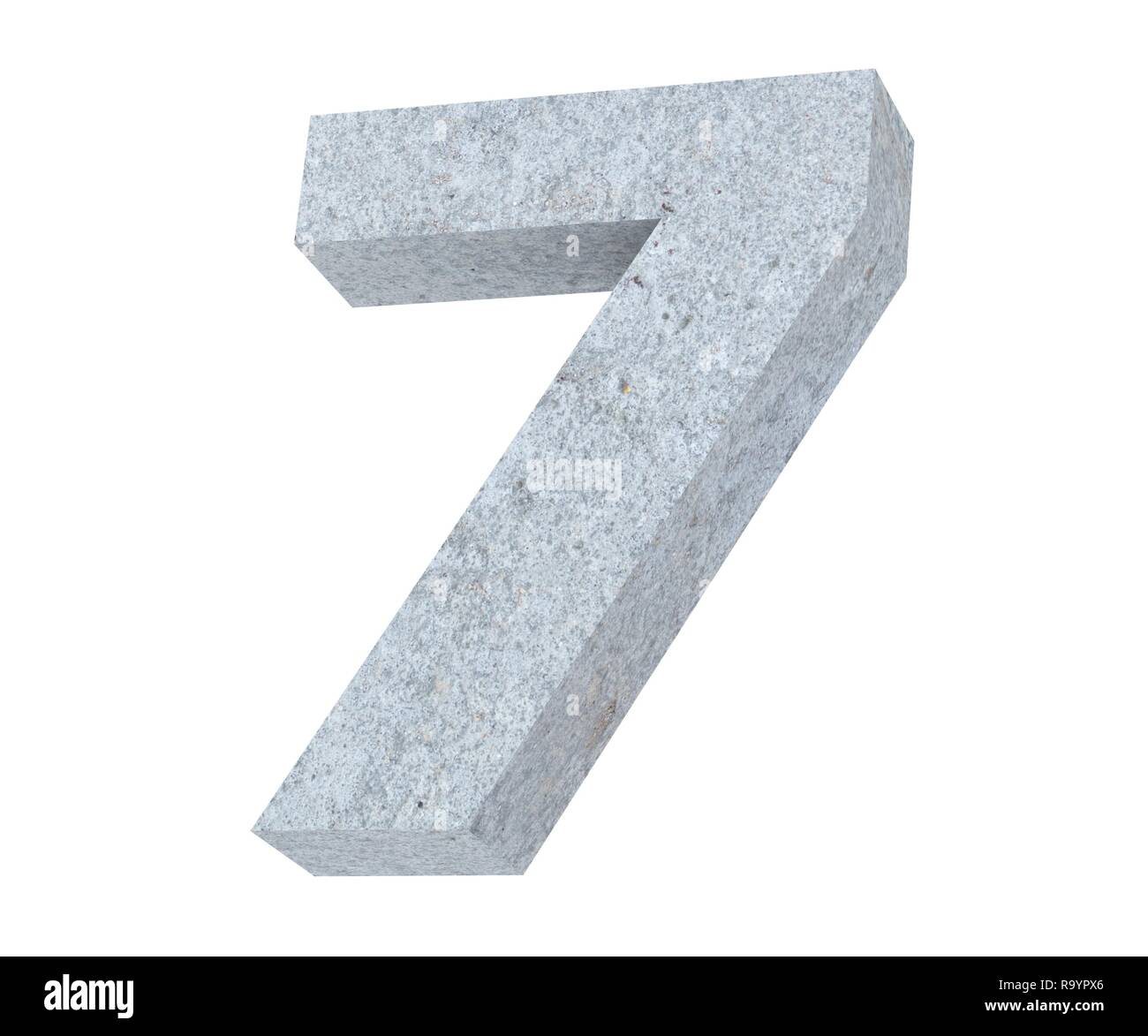 3D rendering concrete number 7 seven. 3D render Illustration Stock ...