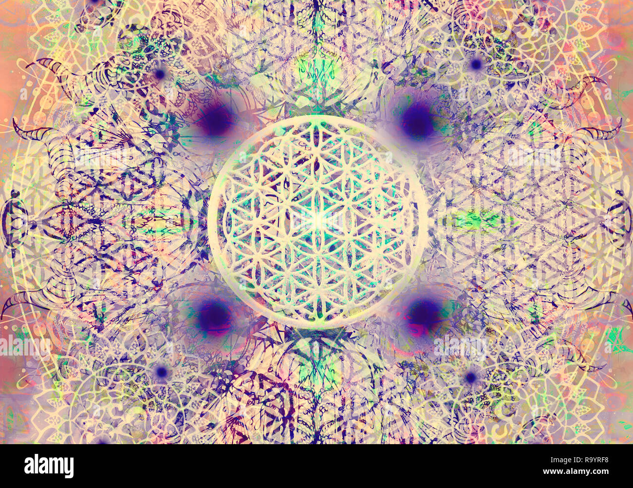 Abstract spiritual background with sacred geometry Stock Photo - Alamy