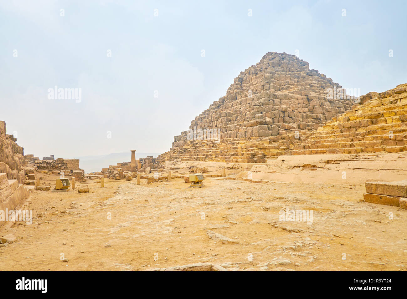 The ruins of small pyramids of the Queens in the arhceoligical site ...