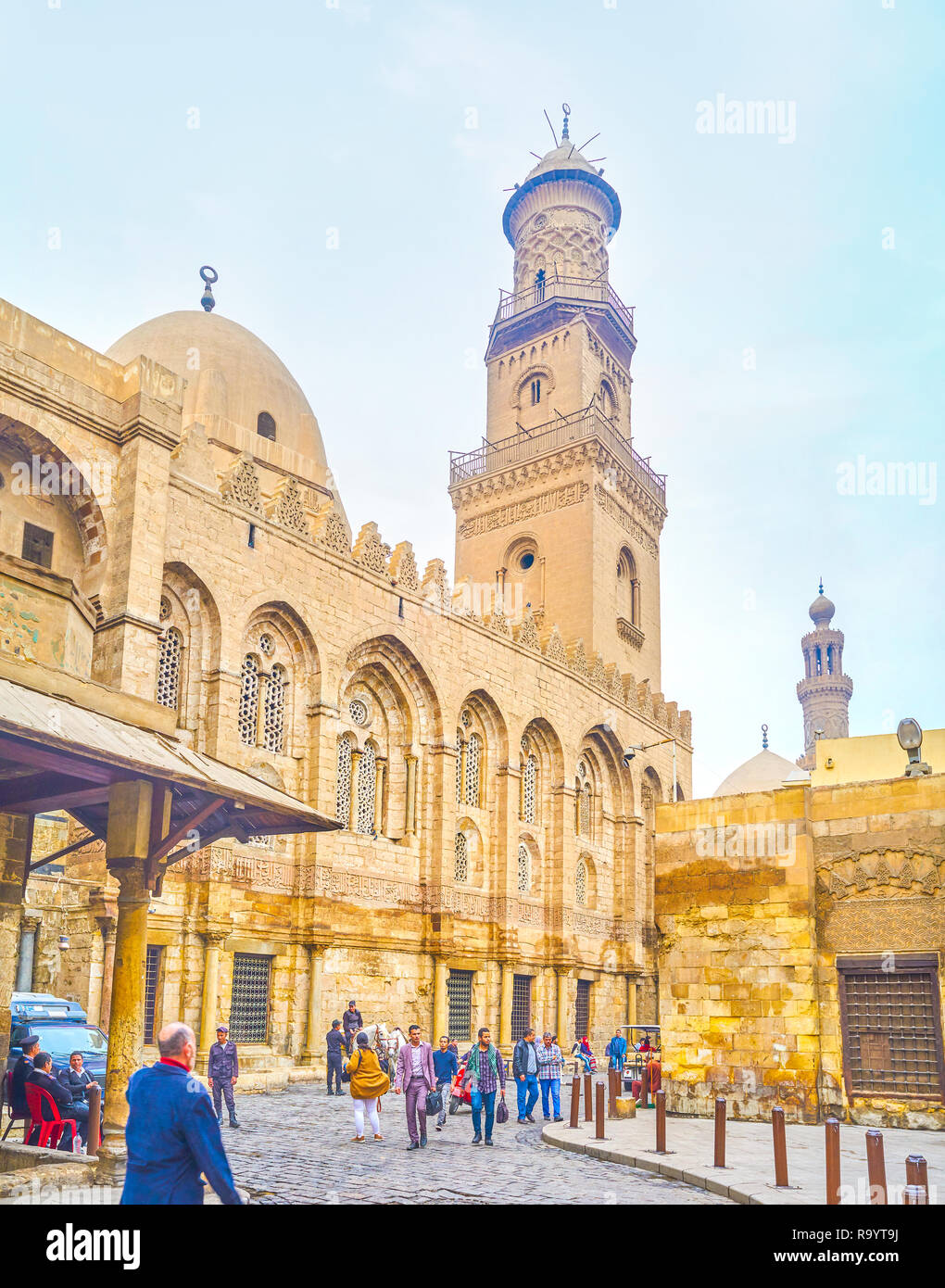 CAIRO, EGYPT - DECEMBER 20, 2017: Huge Qalawun complex in Al-Muizz ...