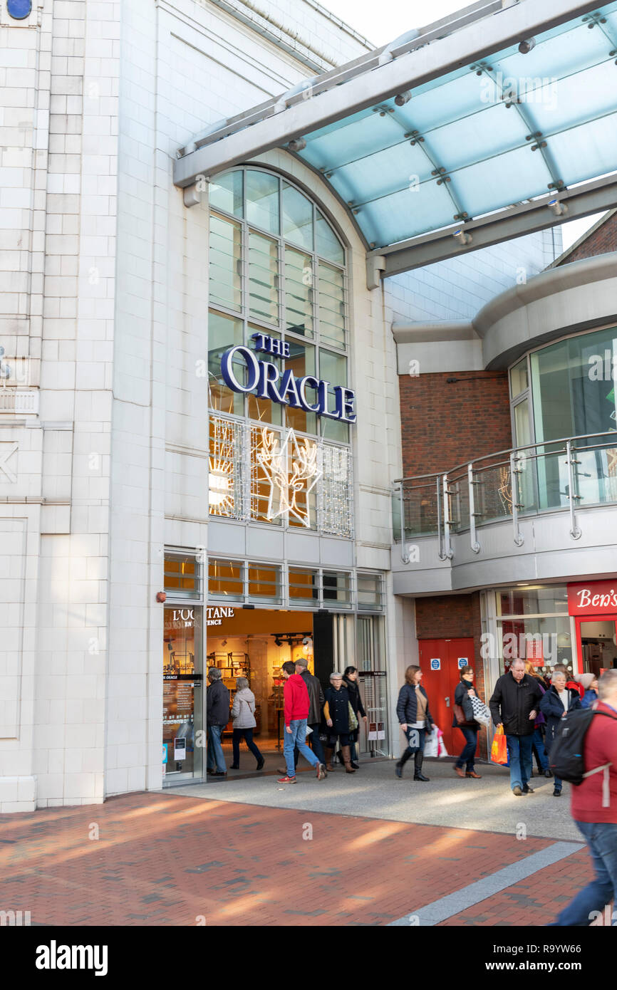 Oracle shopping centre in Reading, UK, entrance Stock Photo - Alamy