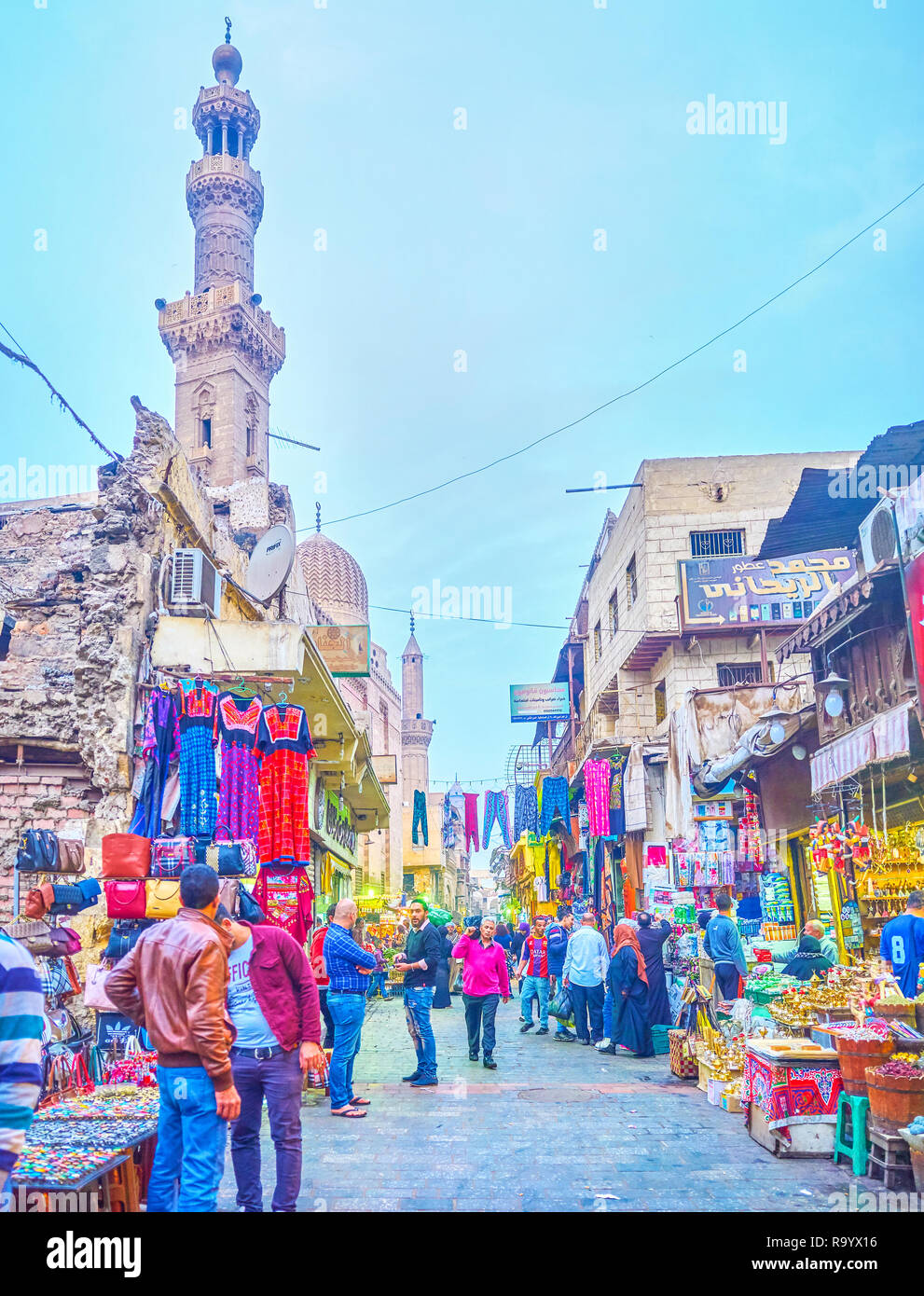 CAIRO, EGYPT - DECEMBER 20, 2017: Khan El-Khalili market is the biggest ...