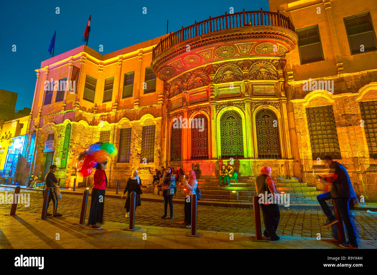 CAIRO, EGYPT - DECEMBER 20, 2017: The magnificent illumination of ...