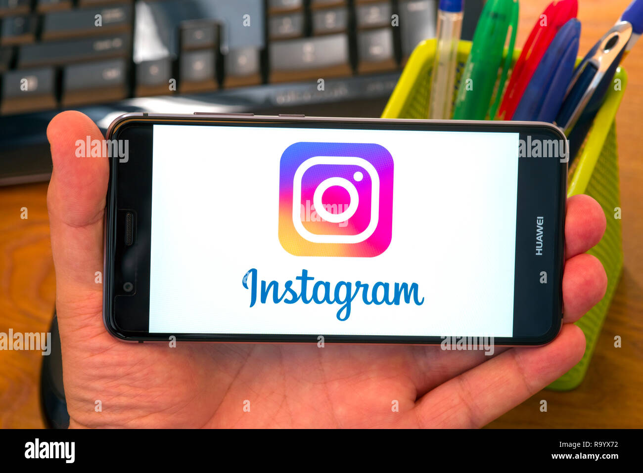 Mobile screen insta profile hi-res stock photography and images - Alamy