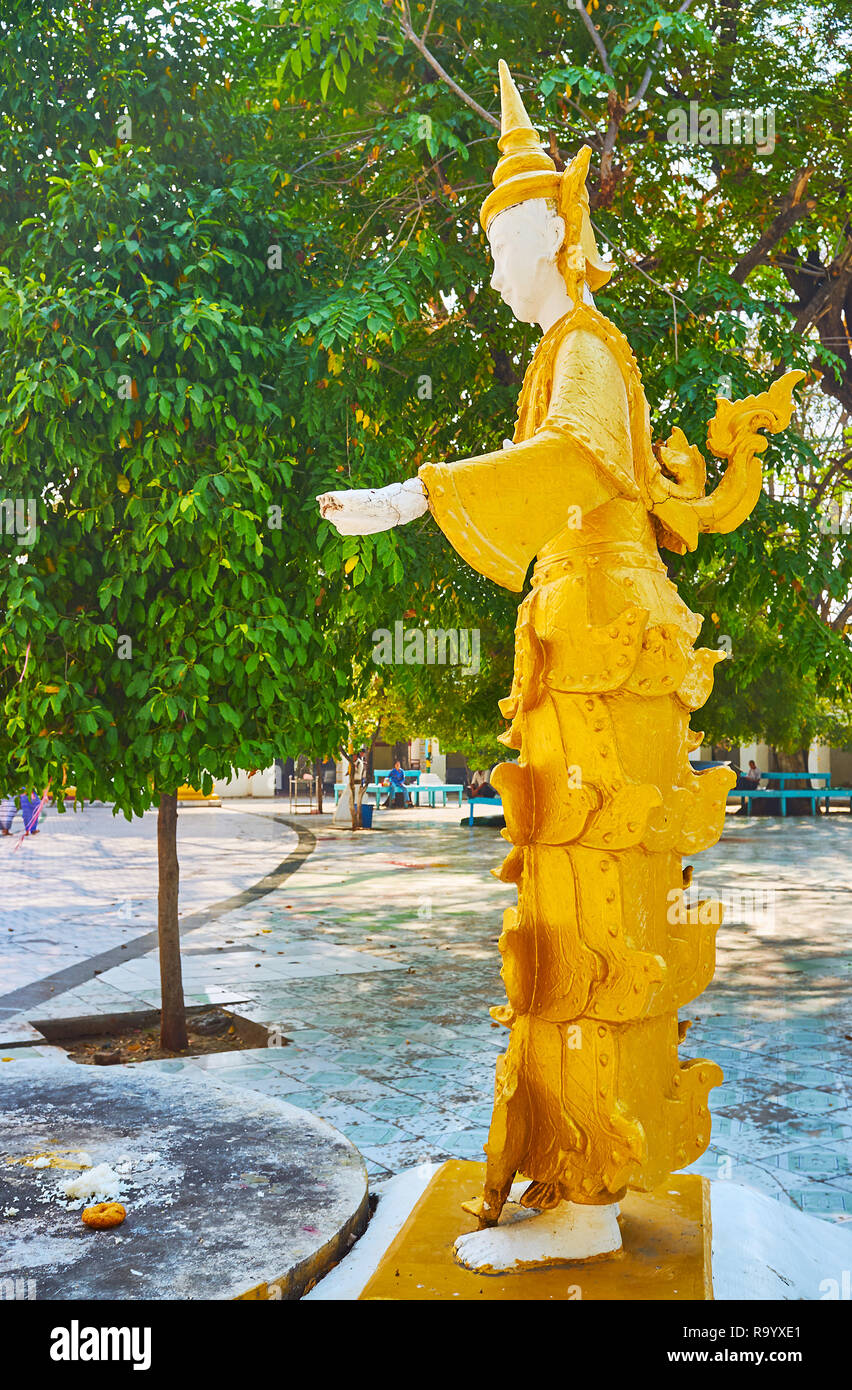 SAGAING, MYANMAR - FEBRUARY 21, 2018: The statue of Nat (spirit) in ...