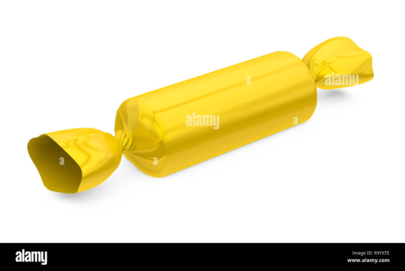 Yellow wrapped candy Cut Out Stock Images & Pictures - Alamy