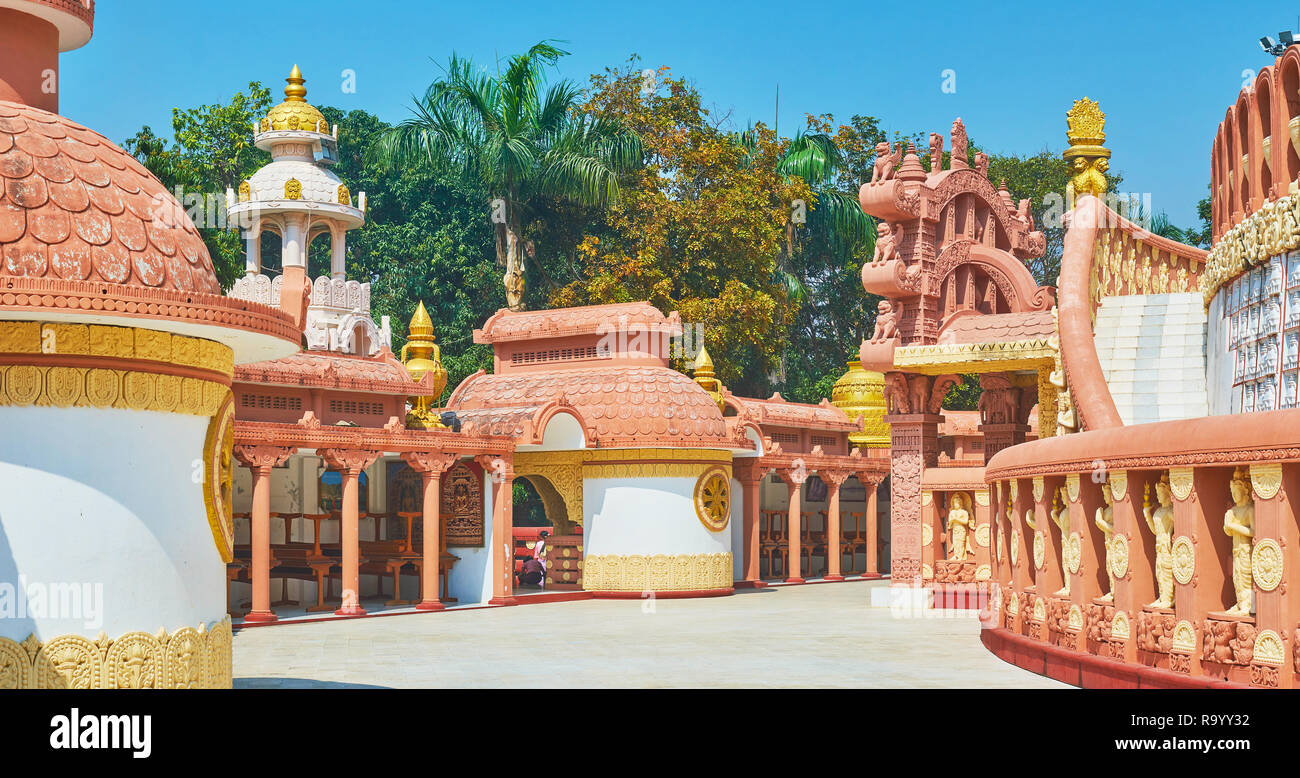SAGAING, MYANMAR - FEBRUARY 21, 2018: The pleasant walk on territory of ...