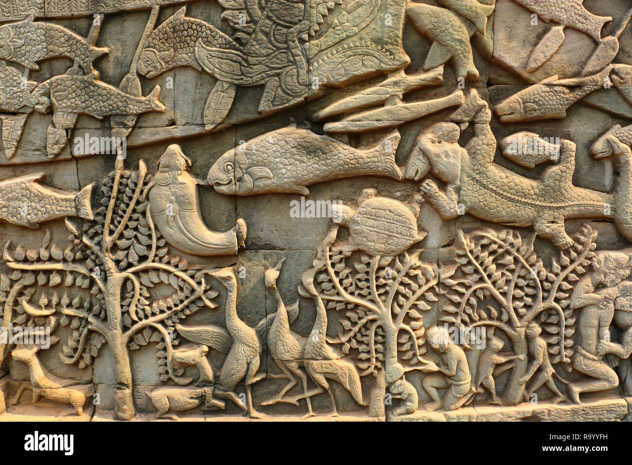 Fish carving stone temple hi-res stock photography and images - Alamy