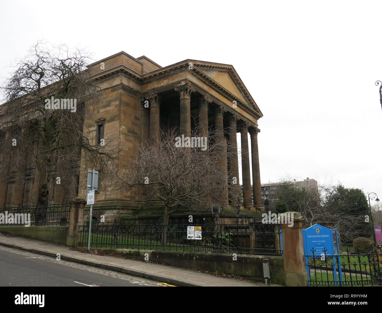 Completed in 1884, Wellington Church has a neoclassical portico with ...