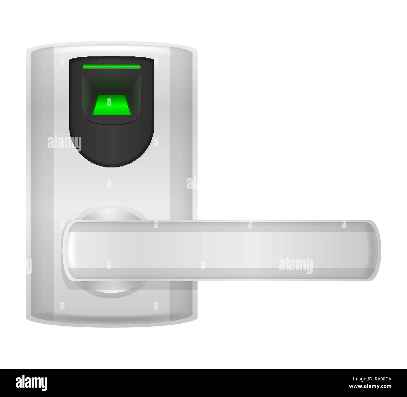 electronic lock with handle knob and electric drive vector illustration ...