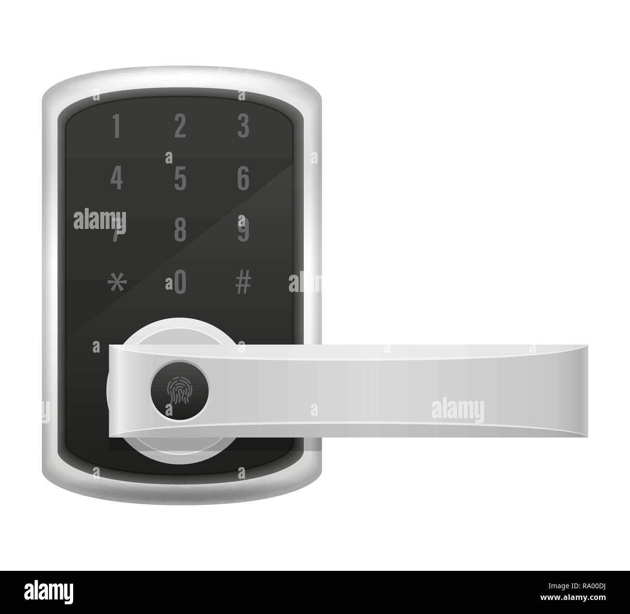 electronic lock with handle knob and electric drive vector illustration ...