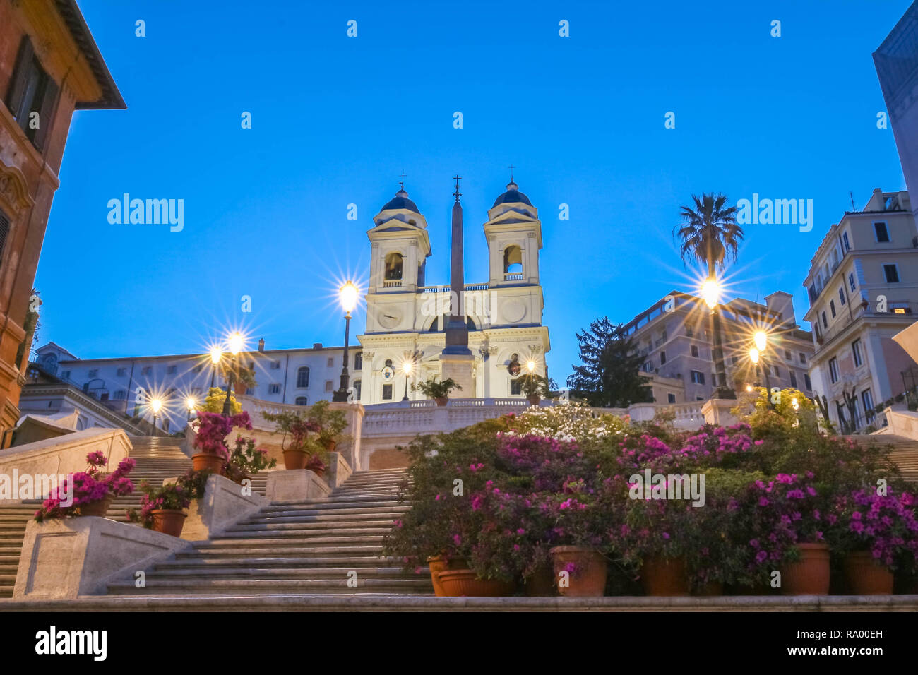 Spanish Steps and Trinita dei Monti church in Rome Stock Photo - Alamy