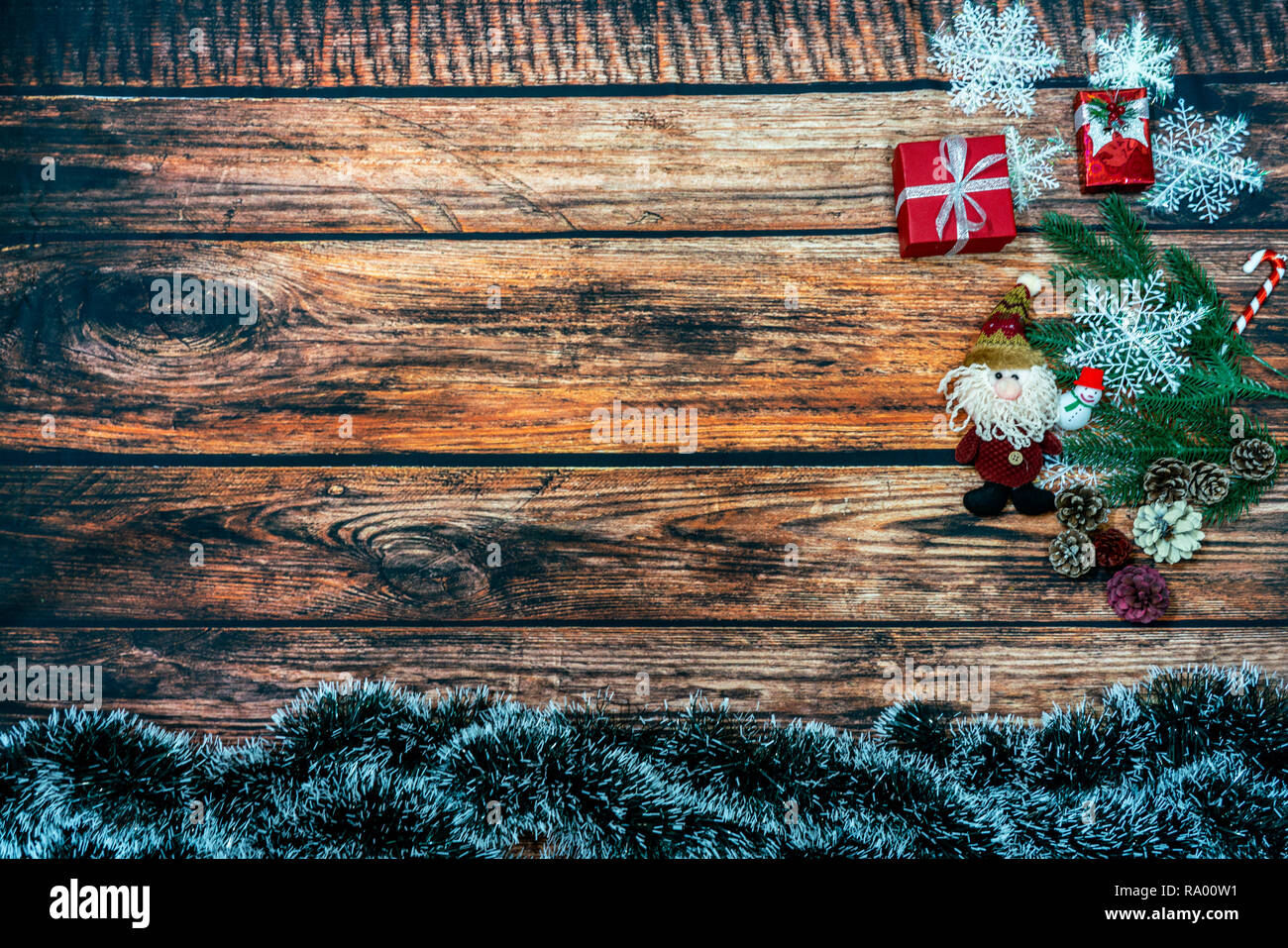 Christmas background with colorful Christmas decorations Stock Photo ...