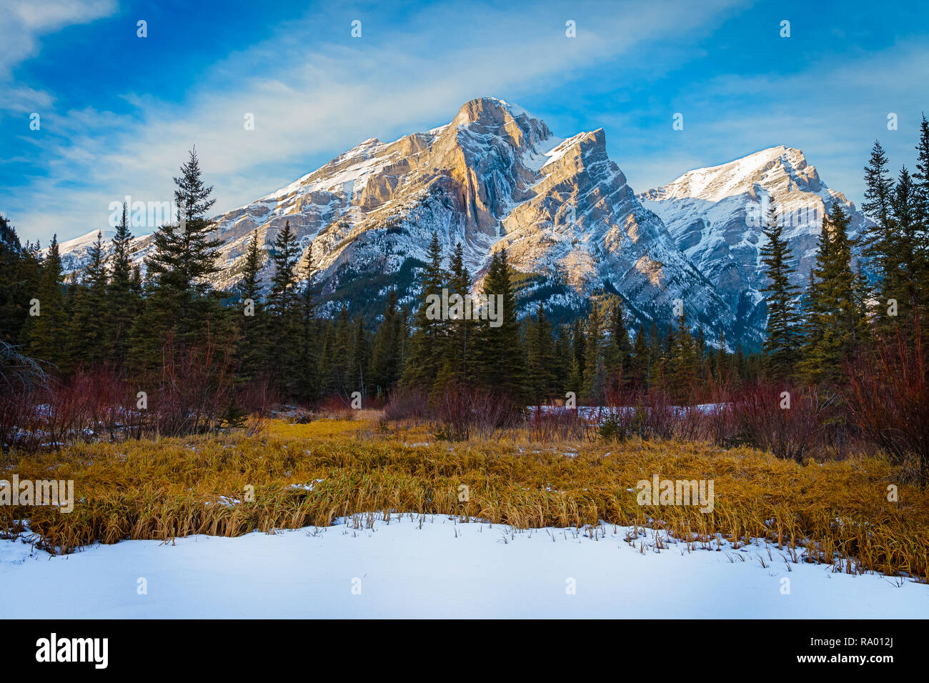 Mount Kidd, a mountain in Kananaskis in the Canadian Rocky Mountains ...