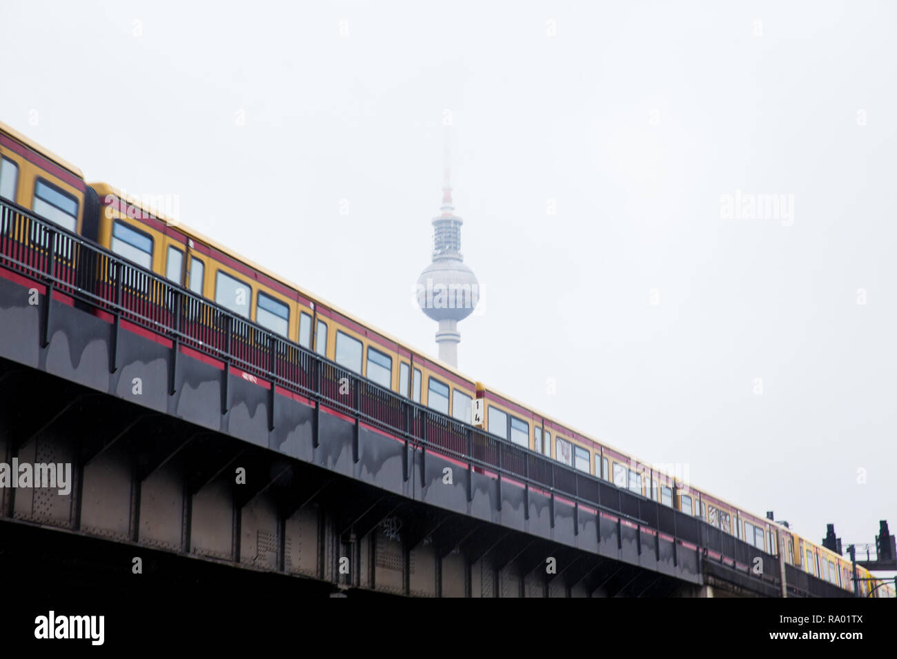 View of the Berlin metro in a cold cold end of winter day Stock Photo ...