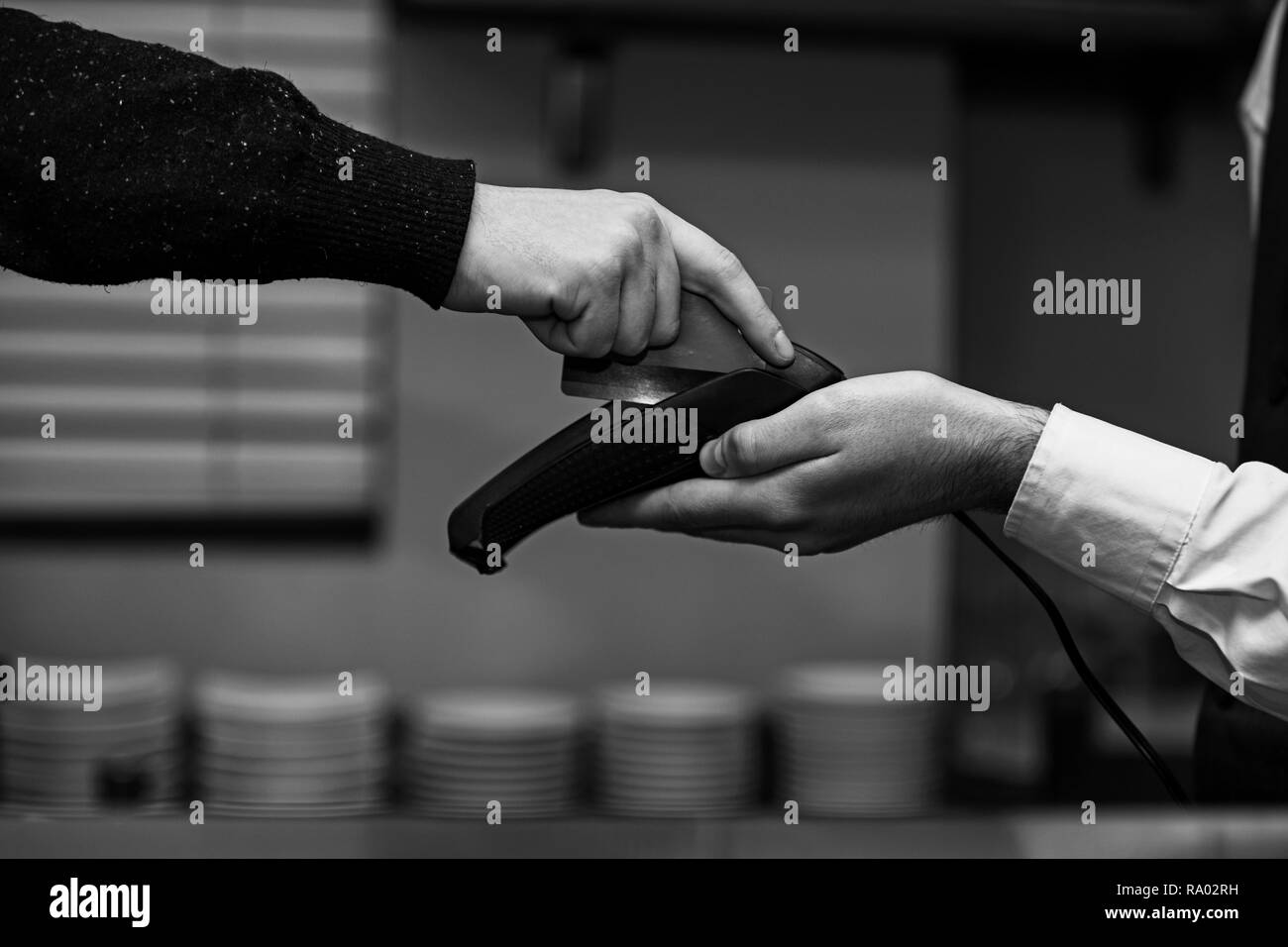 Credit card reader bank Black and White Stock Photos & Images - Alamy