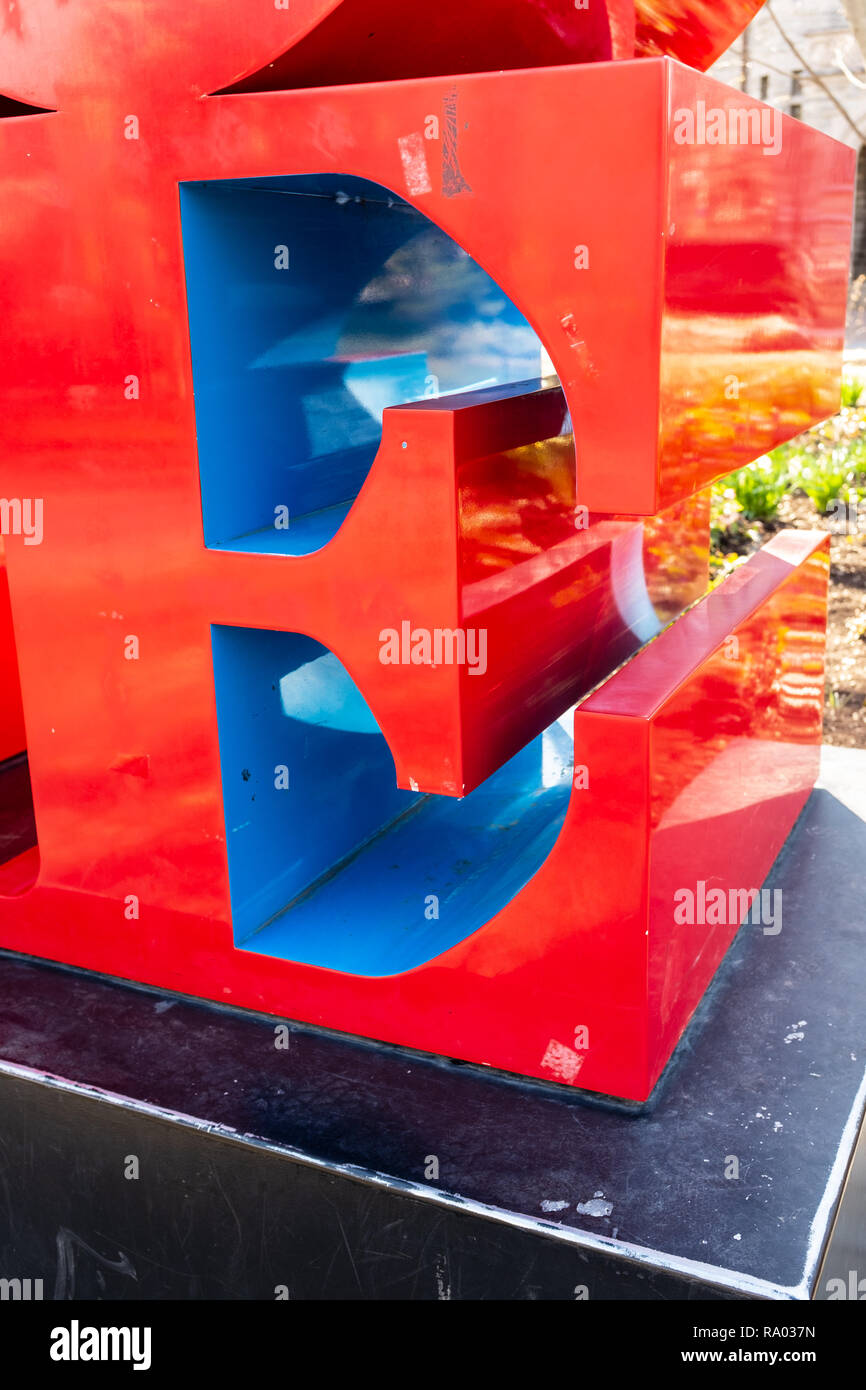 Detail of Love sculpture by Robert Indiana, University of Pennsylvania ...