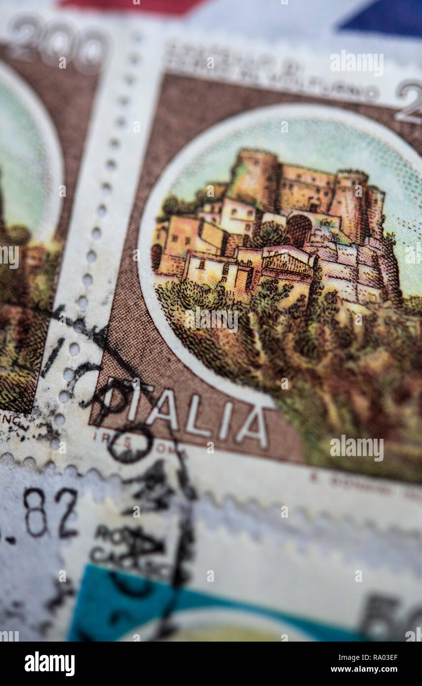 Italian stamps on an air mail letter Stock Photo - Alamy
