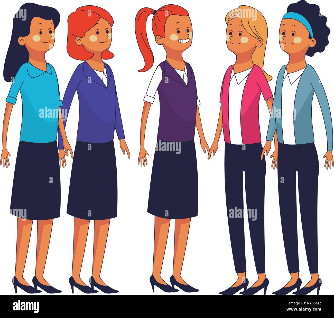 group of friends cartoon vector illustration graphic design Stock ...