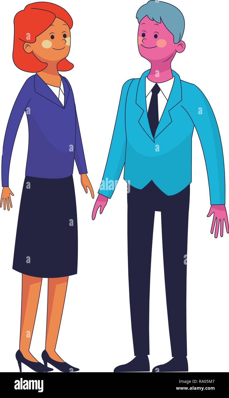 young people couple cartoon vector illustration graphic design Stock ...