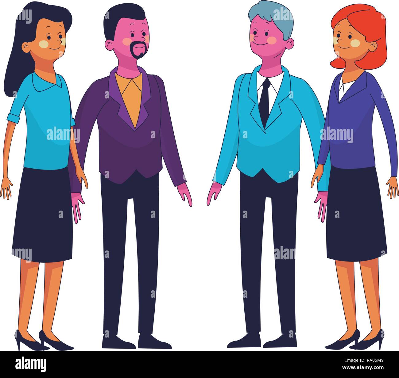 group of friends cartoon vector illustration graphic design Stock ...