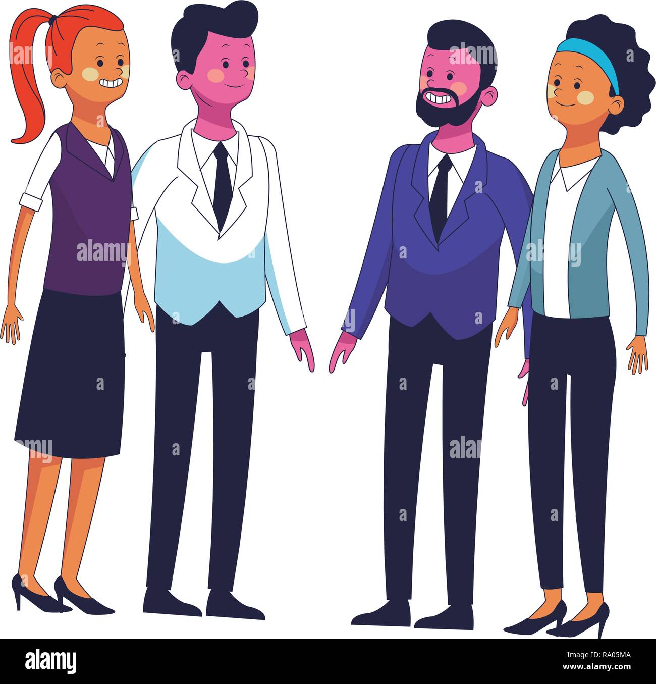 group of friends cartoon vector illustration graphic design Stock ...