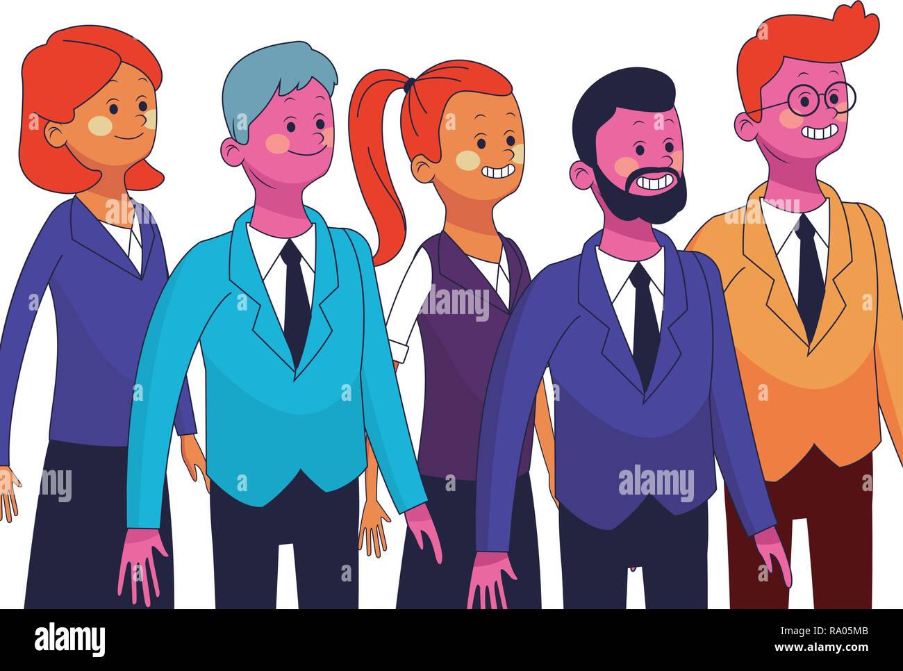 group of friends cartoon vector illustration graphic design Stock ...