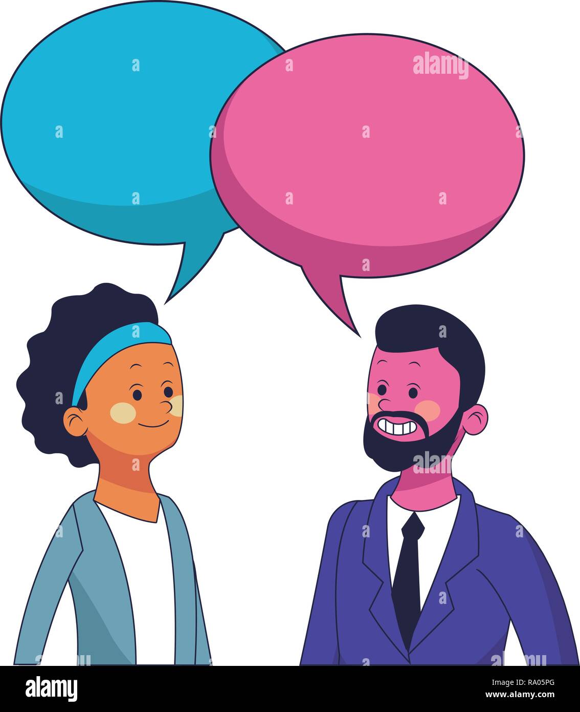 Two People Working Together Cartoon