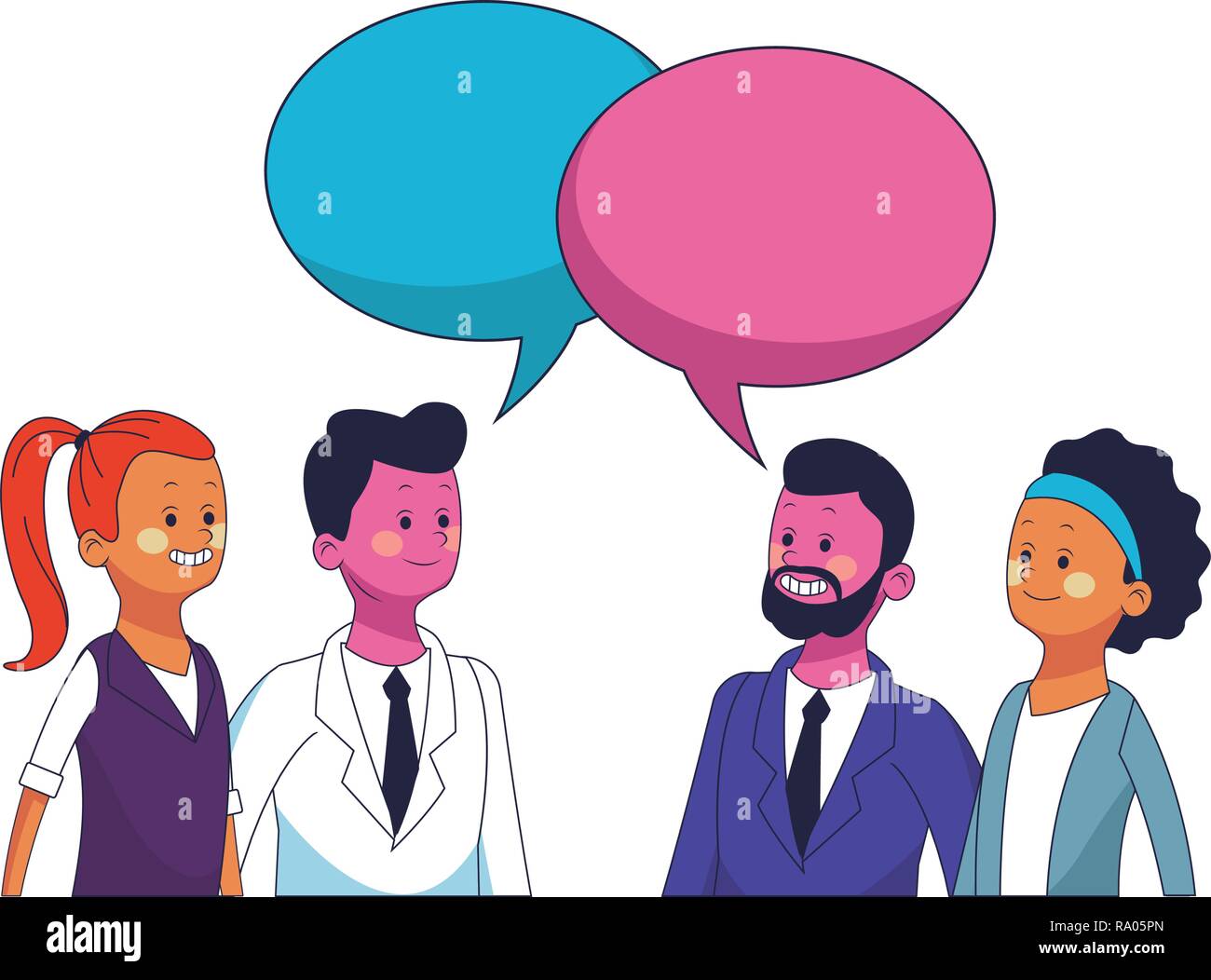 group of friends cartoon vector illustration graphic design Stock ...