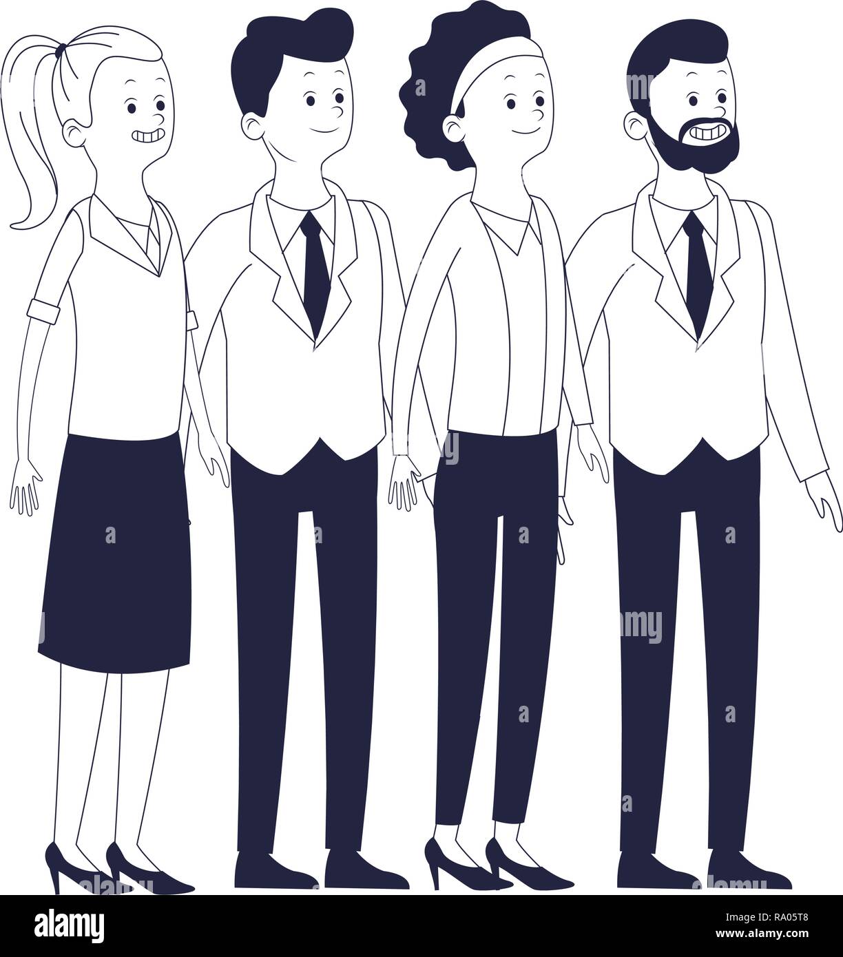 group of friends cartoon vector illustration graphic design Stock ...