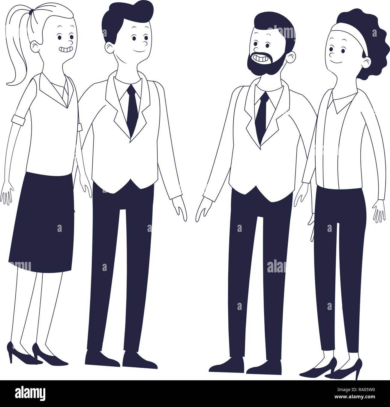 group of friends cartoon vector illustration graphic design Stock ...