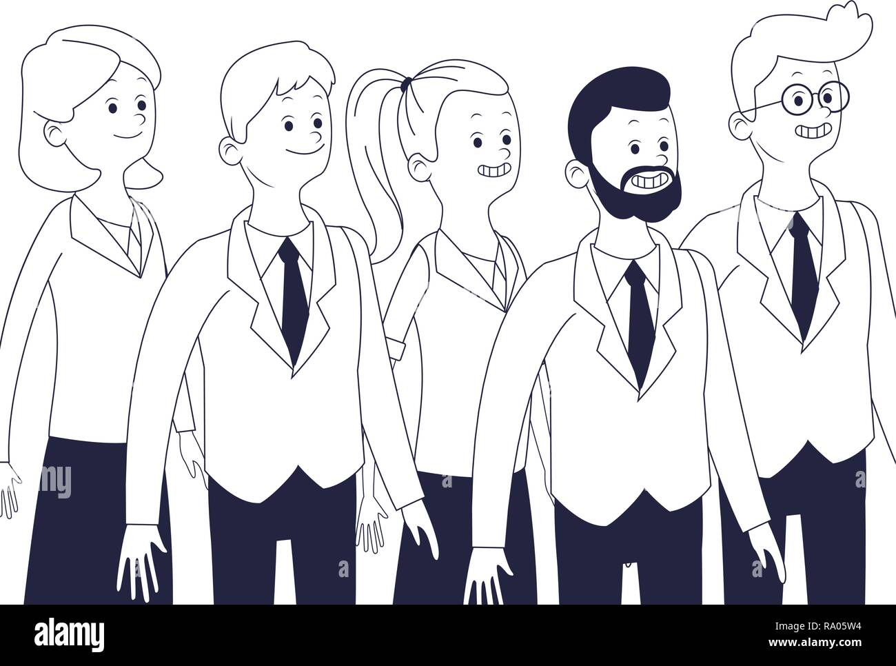 group of friends cartoon vector illustration graphic design Stock ...