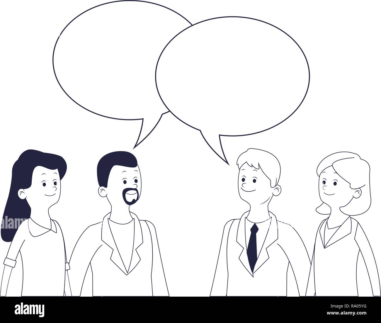 group of friends cartoon vector illustration graphic design Stock ...