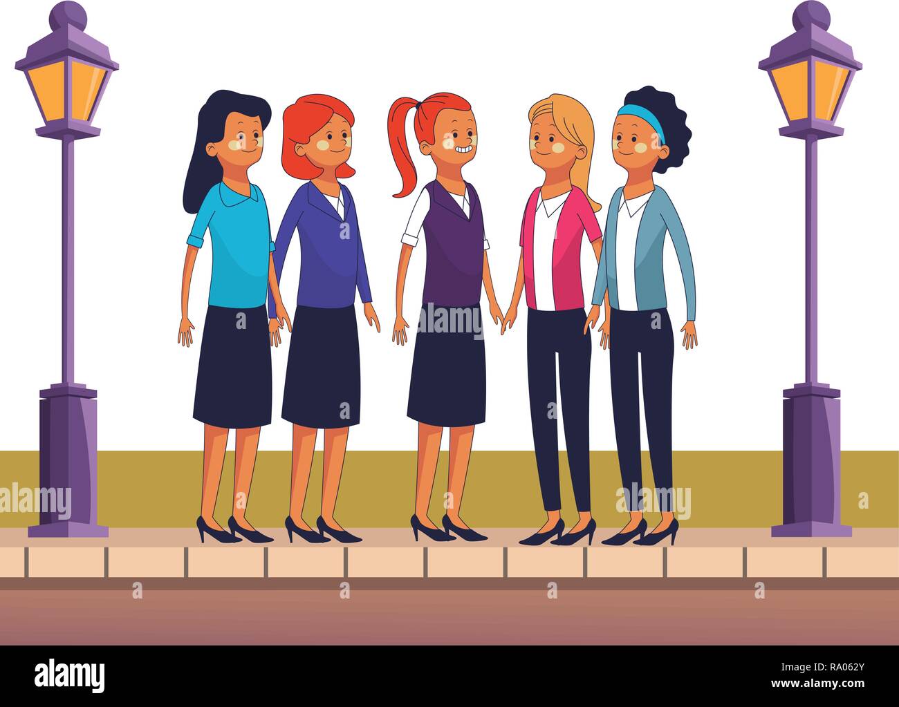 group of friends cartoon vector illustration graphic design Stock ...