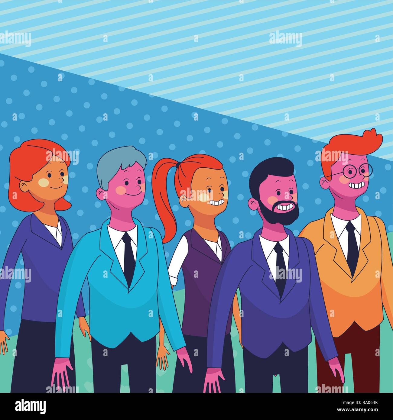 group of friends cartoon vector illustration graphic design Stock ...