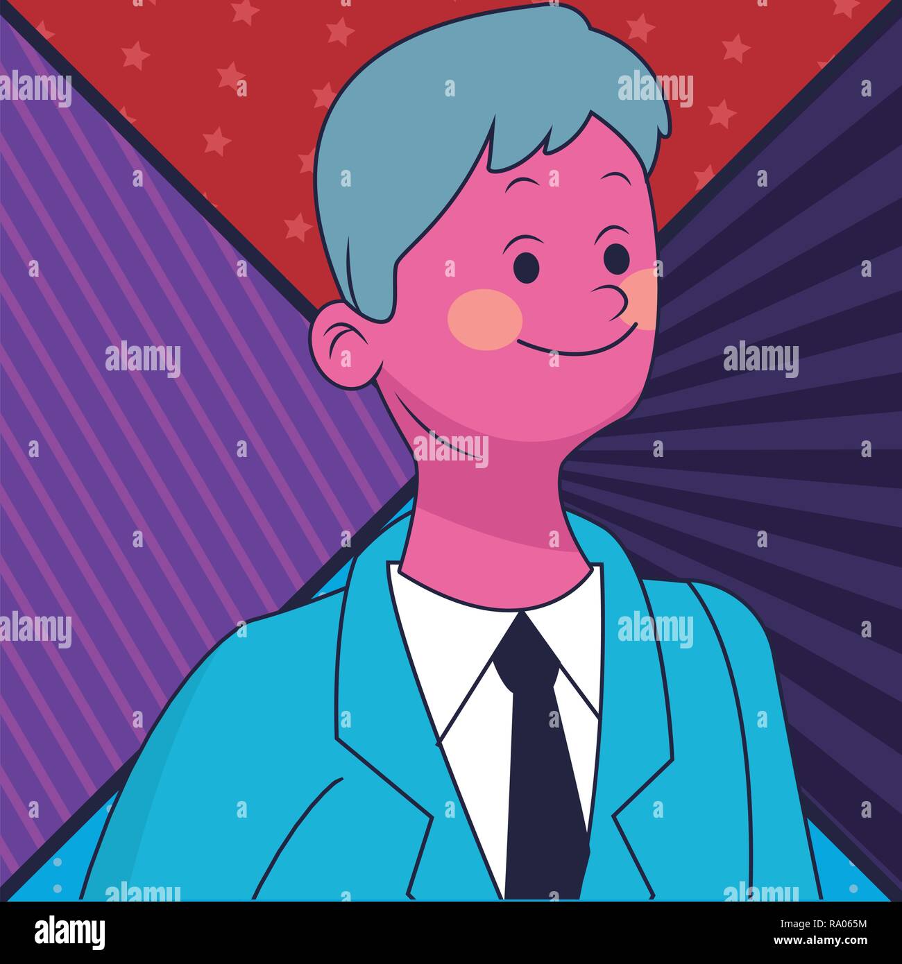 young man cartoon vector illustration graphic design Stock Vector Image ...