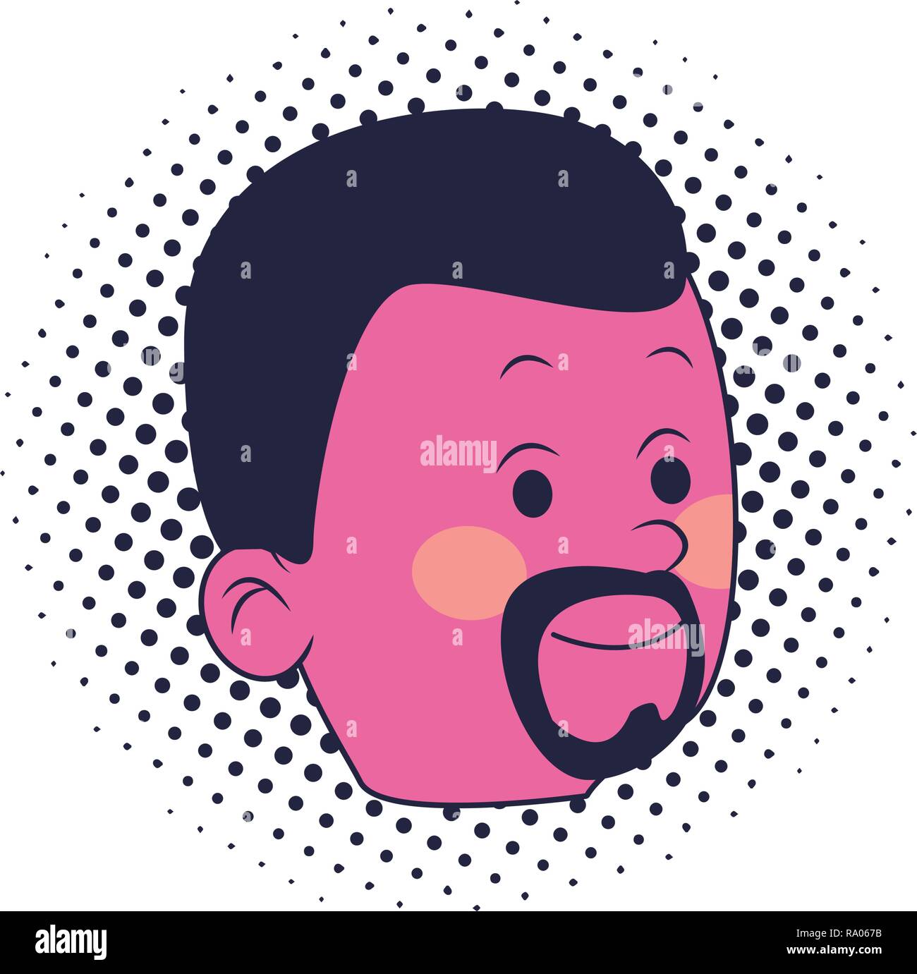 young man face cartoon vector illustration graphic design Stock Vector ...