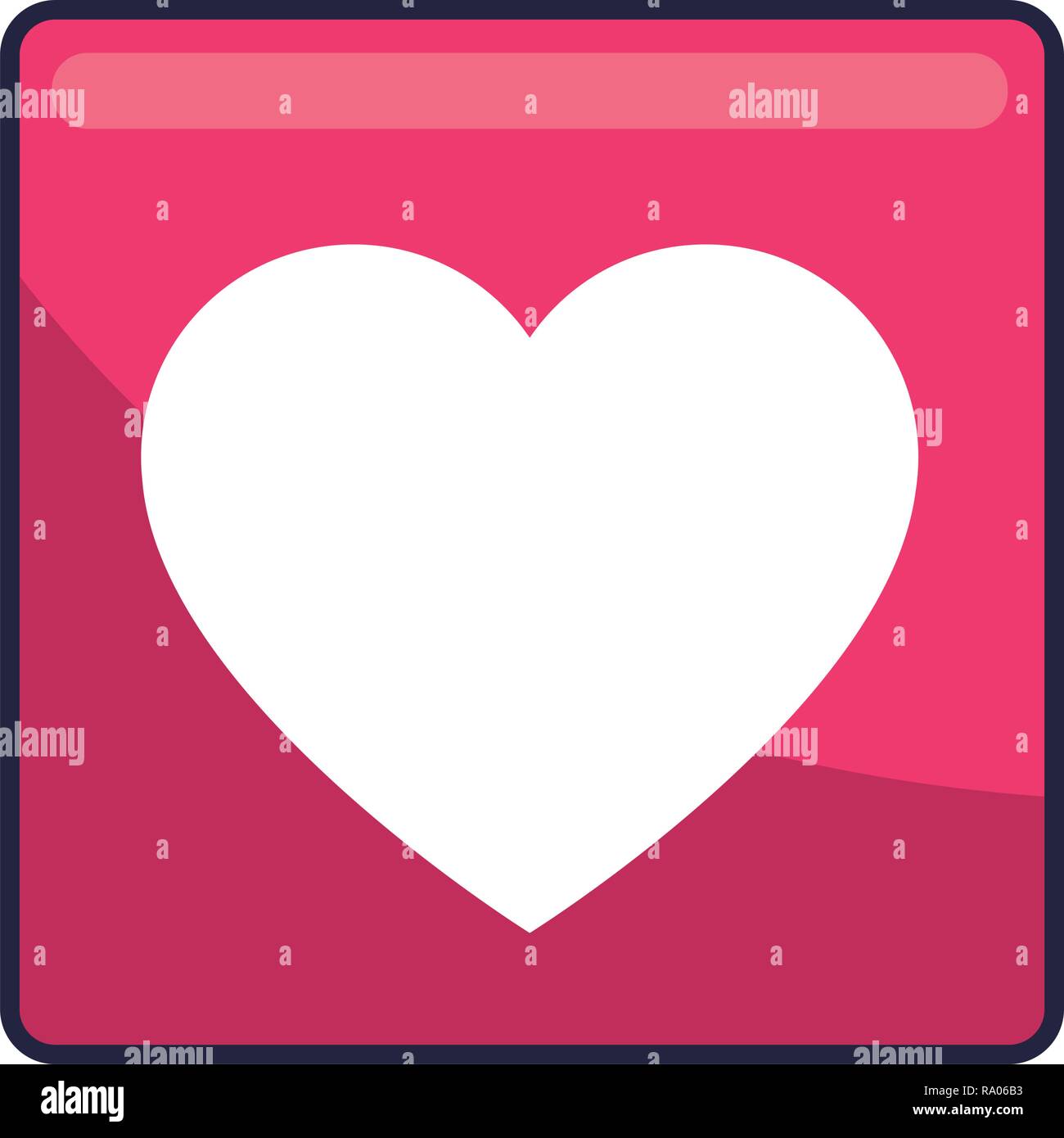 heart square cartoon vector illustration graphic design Stock Vector ...