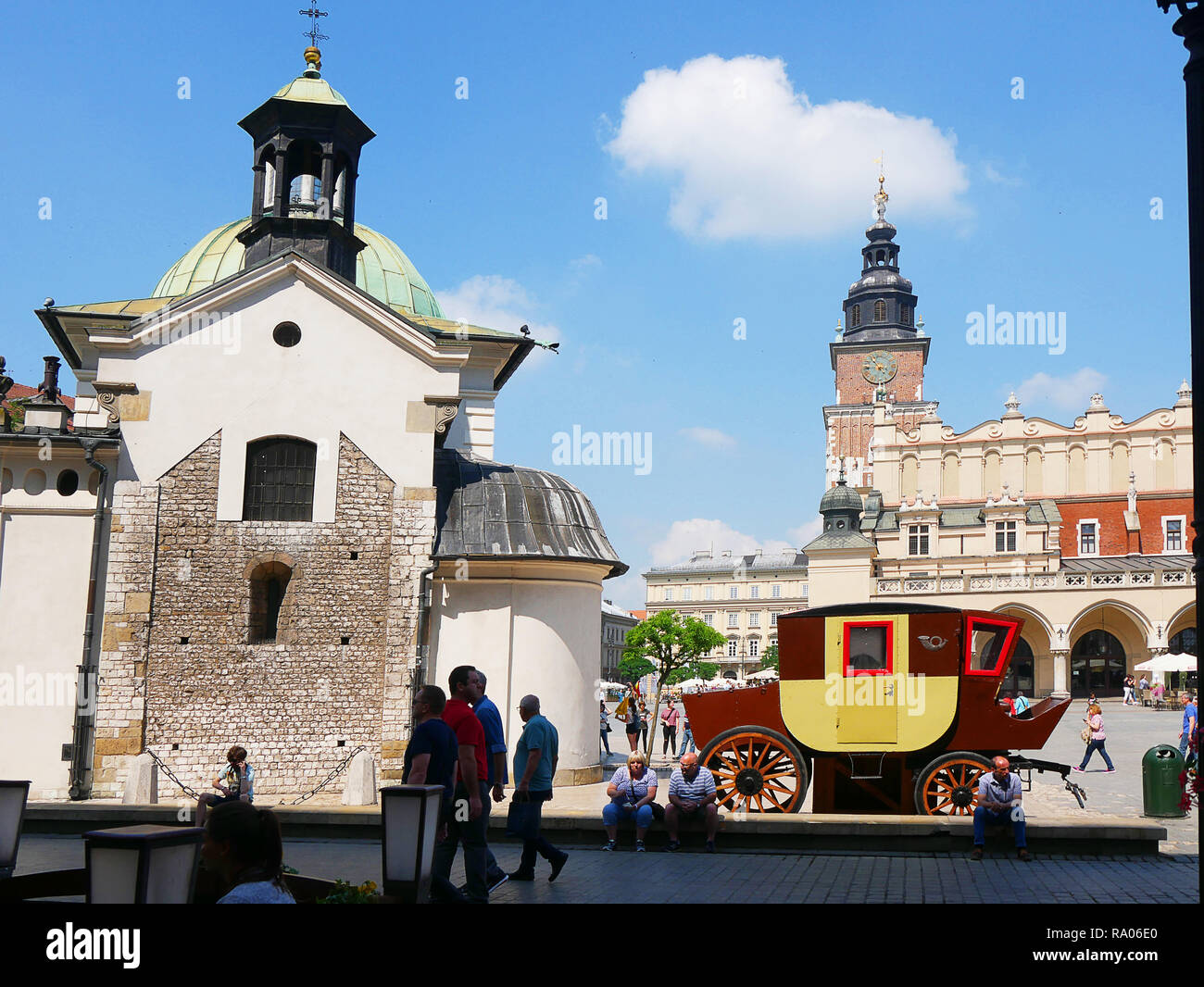 In Krakow Poland major landmarks include the Main Market Square with St ...
