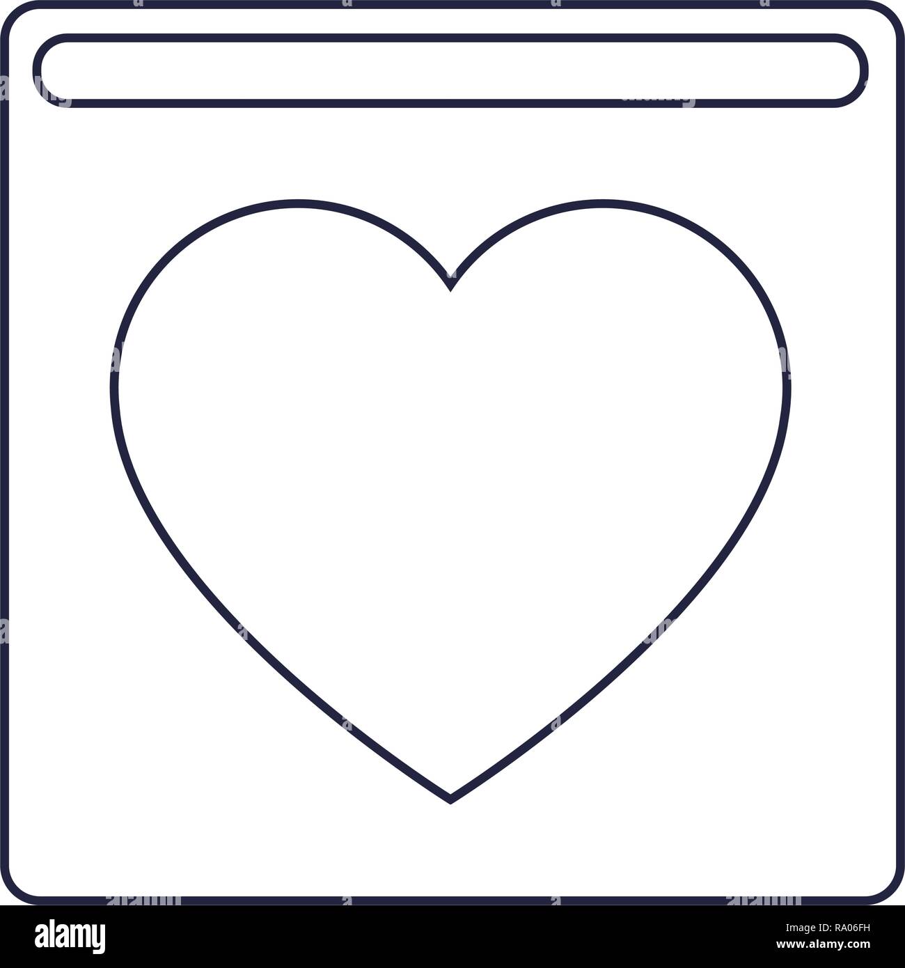 heart square cartoon vector illustration graphic design Stock Vector ...