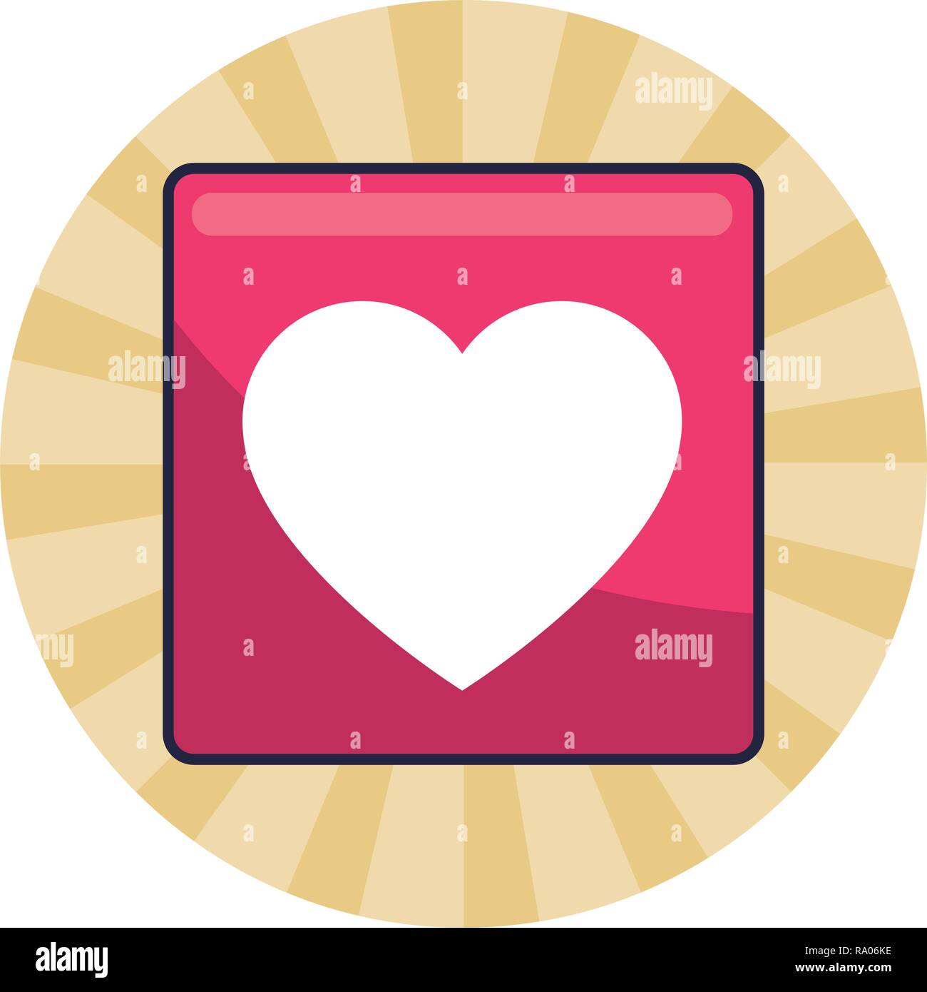 heart square cartoon vector illustration graphic design Stock Vector ...