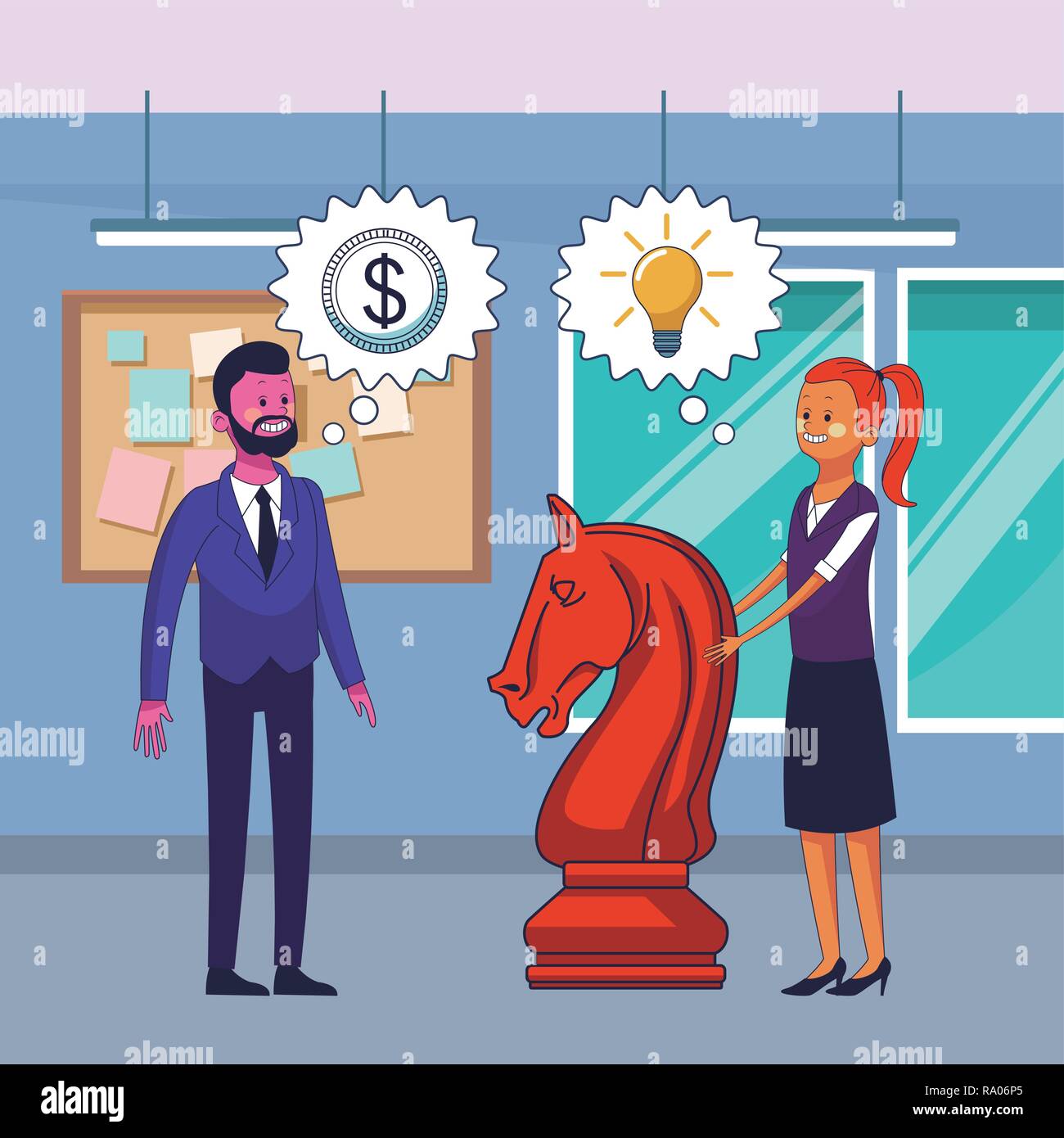 business coworkers executives cartoon vector illustration graphic ...