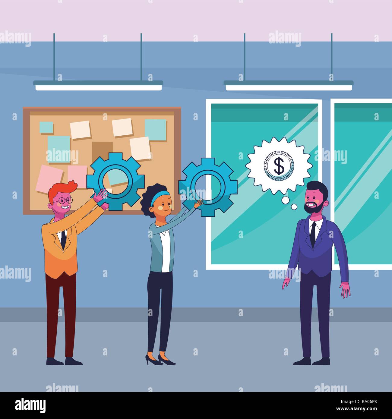 business coworkers executives cartoon vector illustration graphic ...